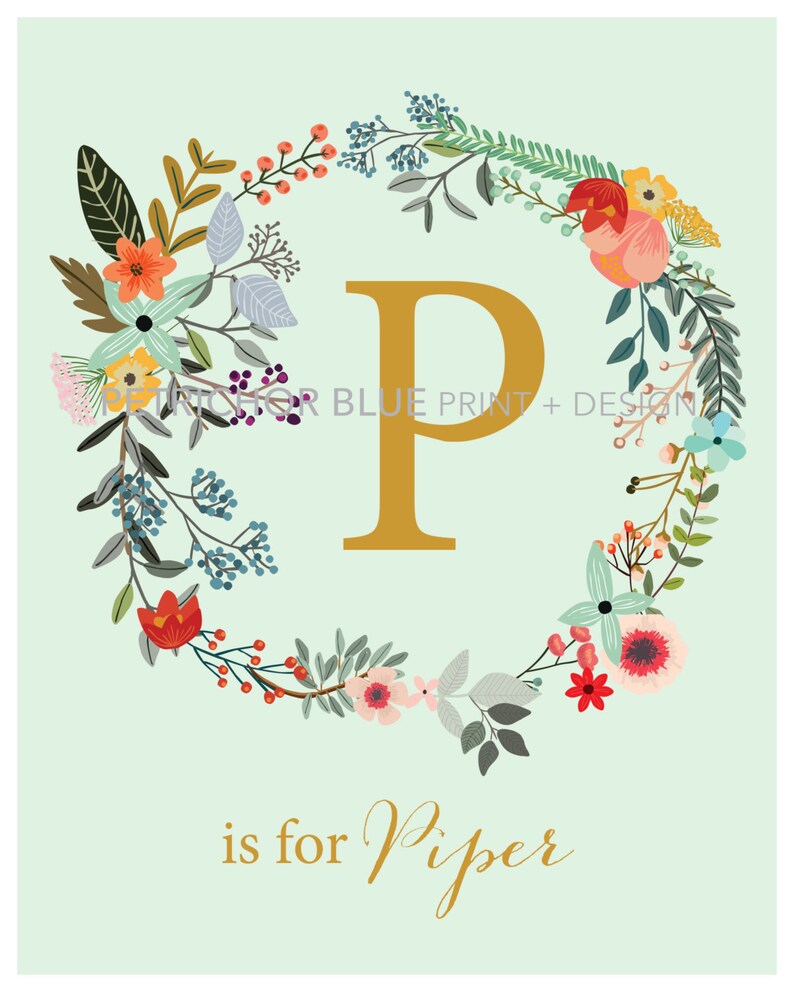 Piper Custom Name Printable P is for Piper Nursery | Etsy