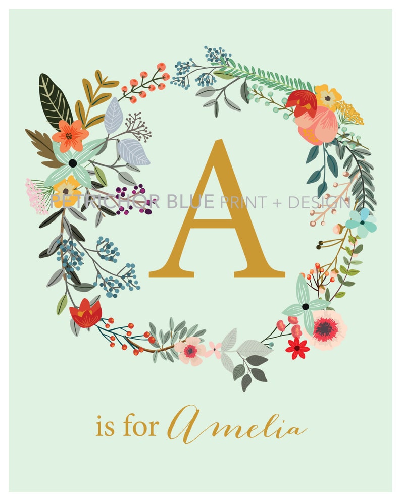 Amelia Custom Name. Printable A is for Amelia Nursery | Etsy