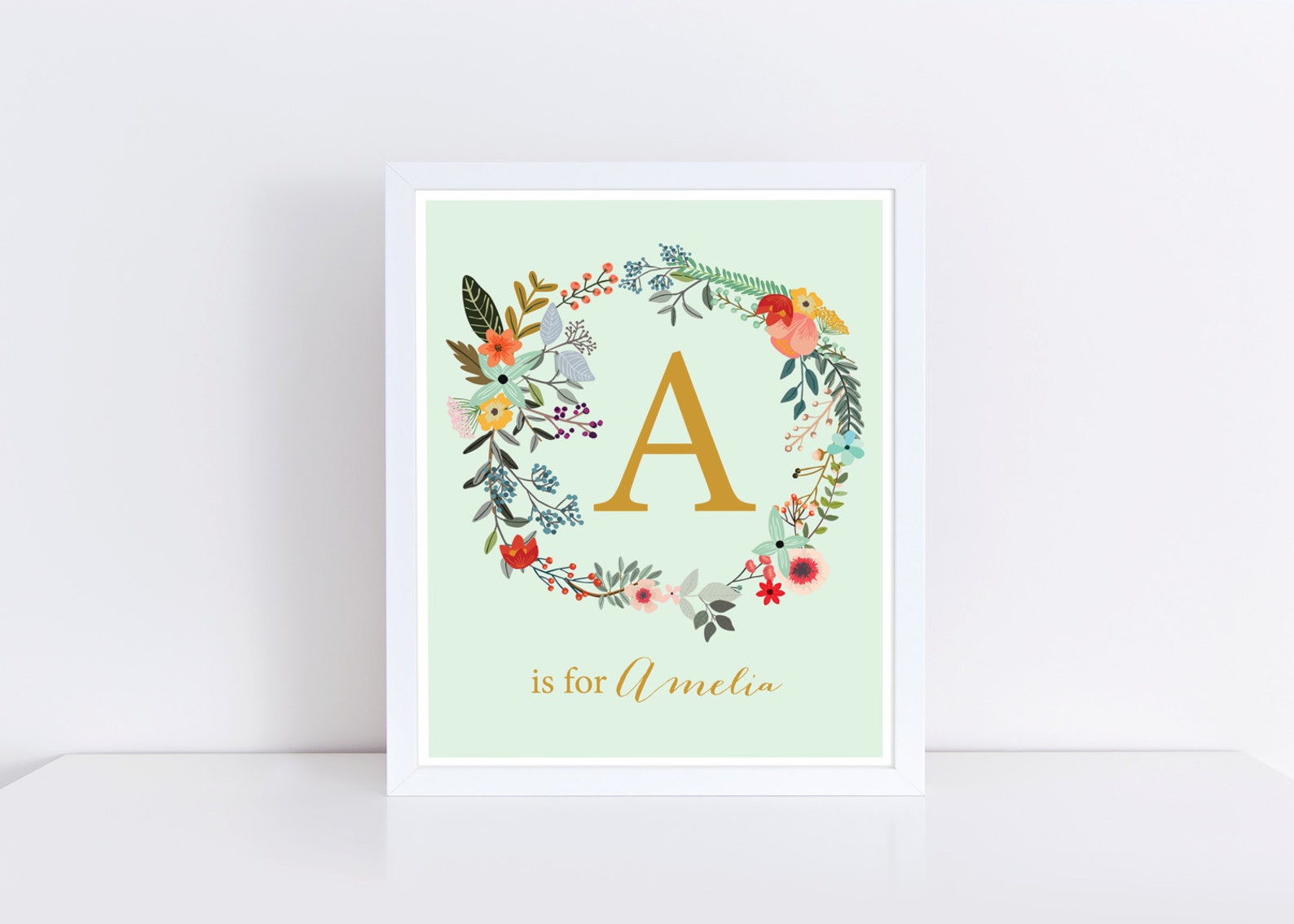 Amelia Custom Name. Printable A is for Amelia Nursery | Etsy
