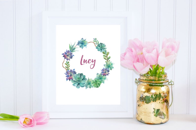 Lucy Sign Lucy Printable Custom Name Print Succulent | Etsy