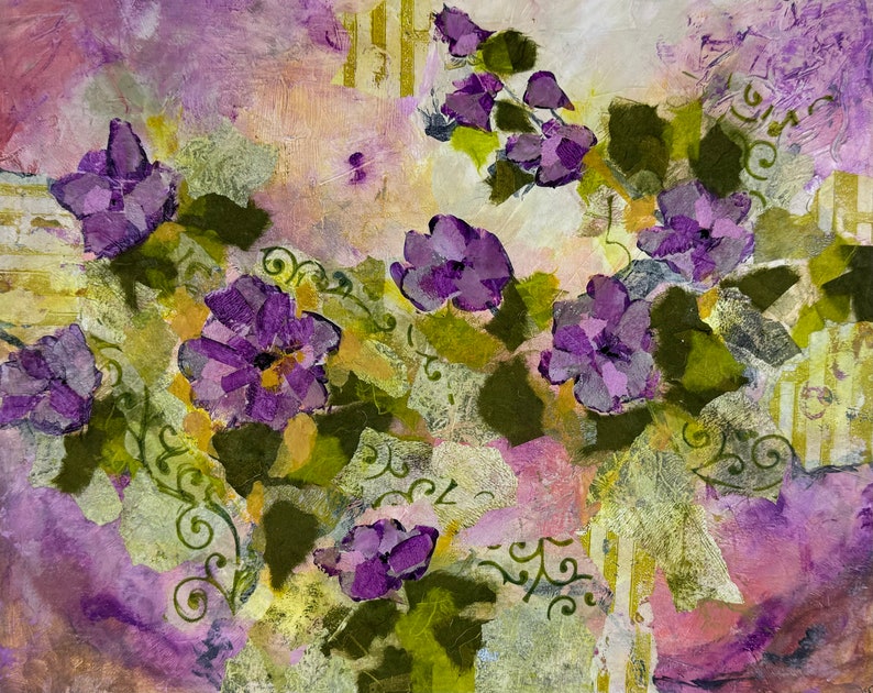 Delicate Memories in Violet Floral Painting Delicate Painting Eye ...