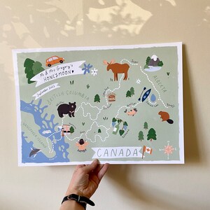 Personalised, Hand Drawn, Illustrated Travel Memory Map - Etsy