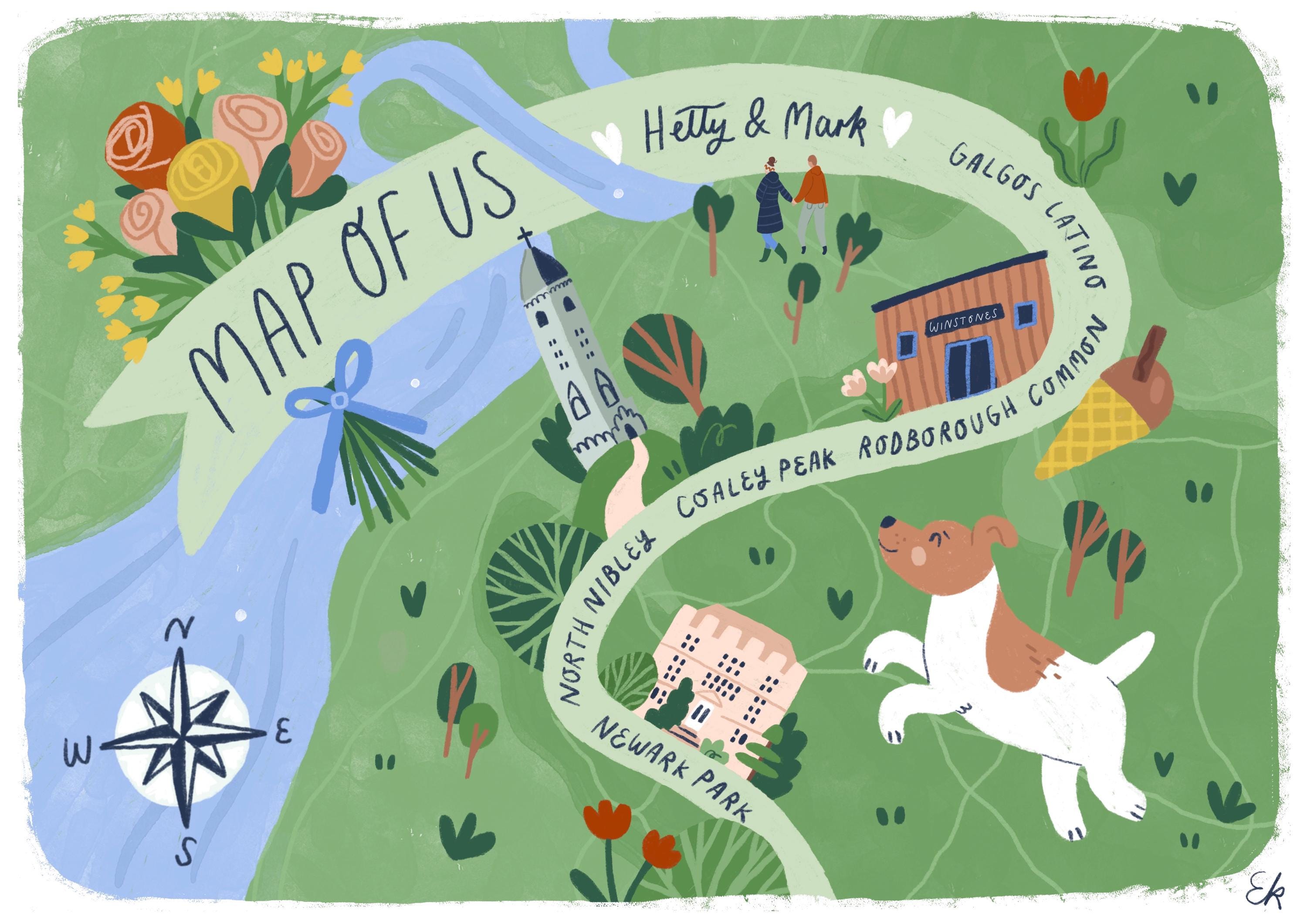 Illustrated Map, Custom Travel Keepsake - Etsy