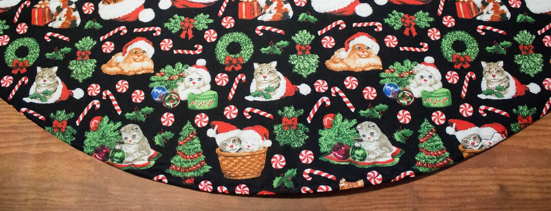 Cat Christmas Tree Skirt-tree Skirt-scottish Fold-cats-tabby - Etsy