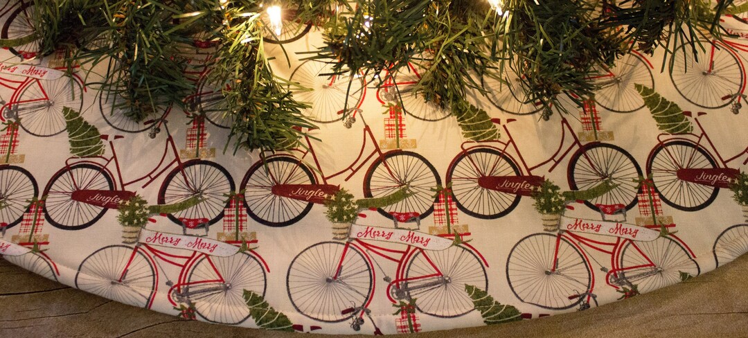 Christmas Tree Skirt-bike-bicycle-bicycle Decor-cyclist Gift-cycle ...