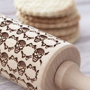 SKULLS evil Style Embossing Rolling Pin for Cookies, Laser Engraved ...