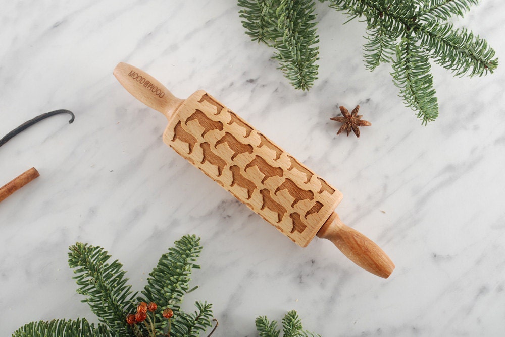 BULLDOG MINI embossing rolling pin for cookies embossed | Etsy
