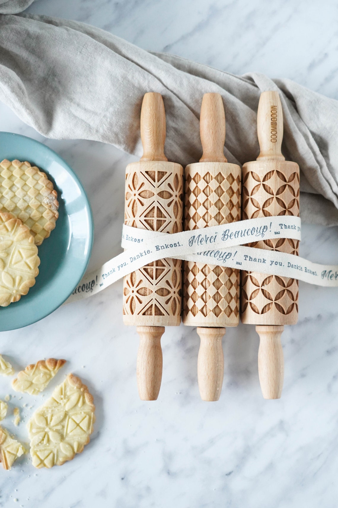 GEOMETRIC Set of 3 MINI Rolling Pins for Cookies Biscuits - Etsy