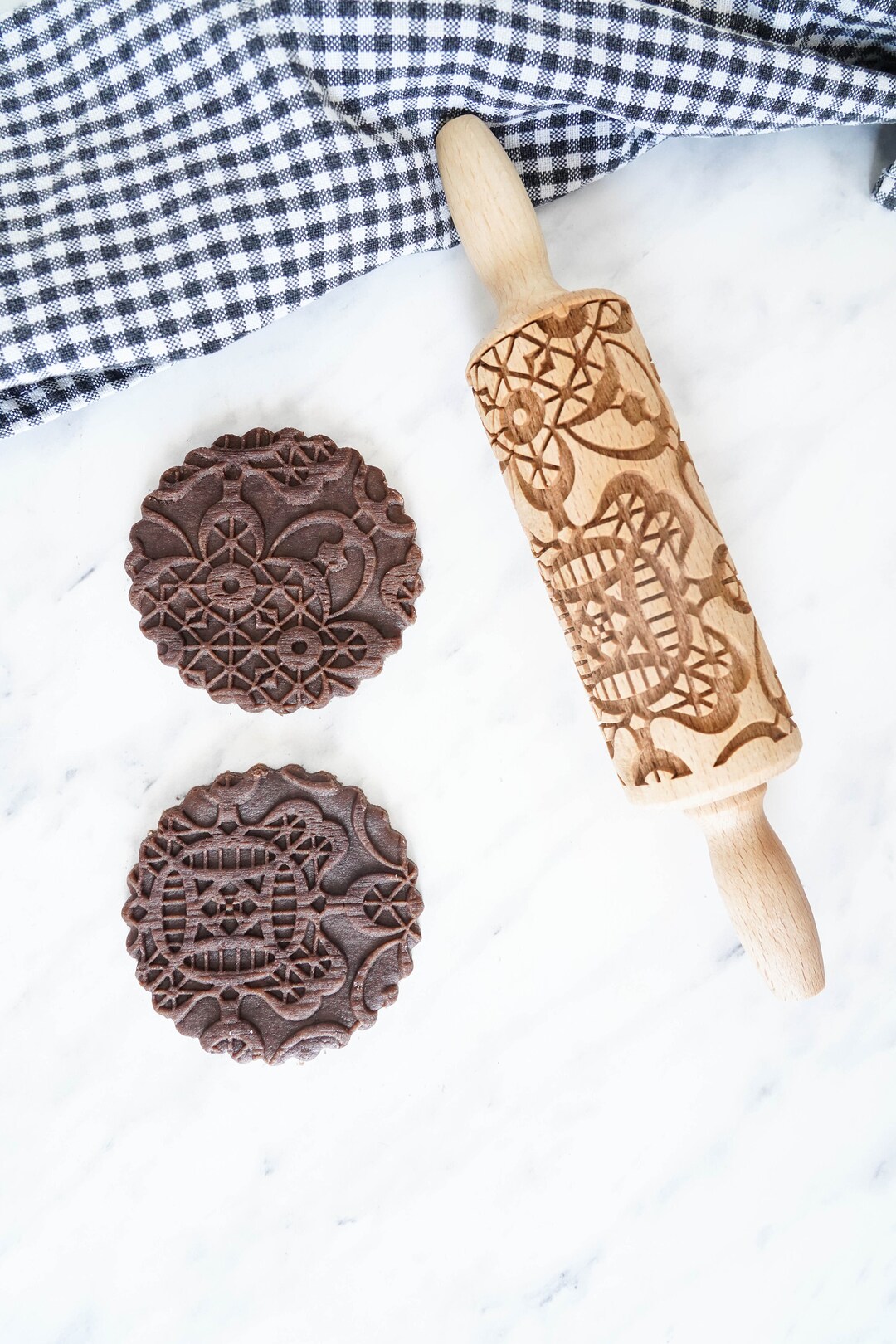 Lace Embossing Rolling Pin: Laser Engraved Cookie Roller - Etsy