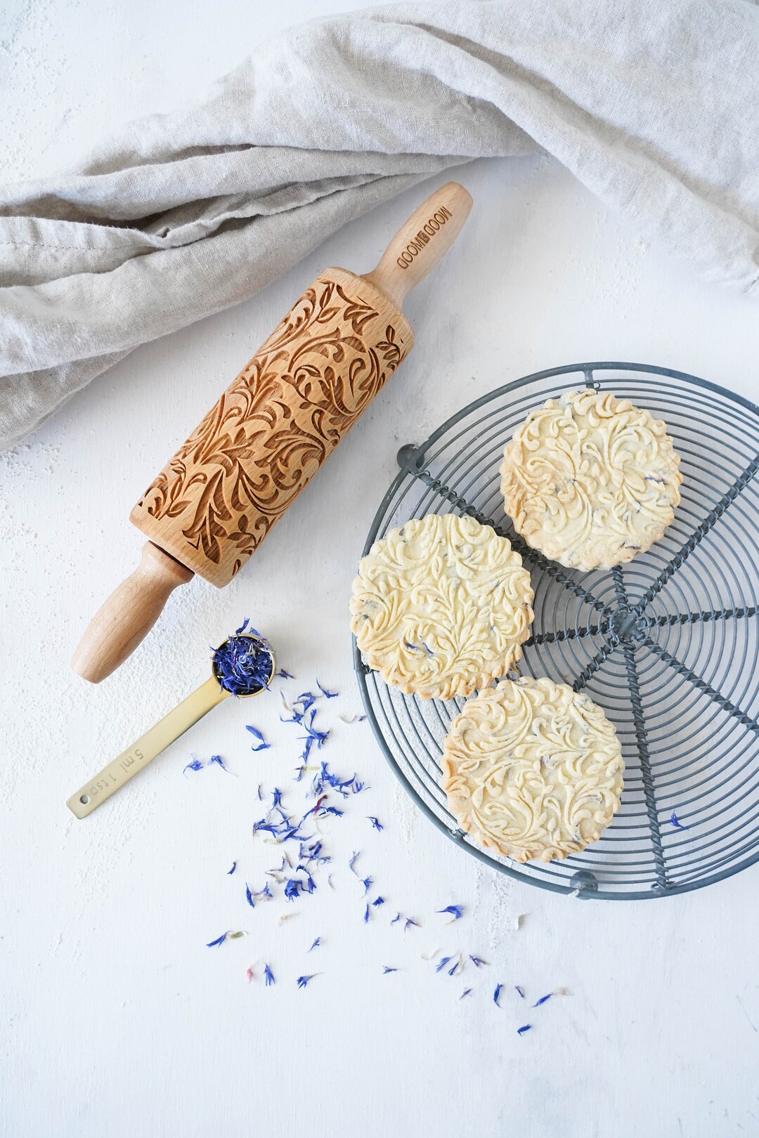 Baroque Embossing Rolling Pin: Laser Engraved Cookie Roller - Etsy