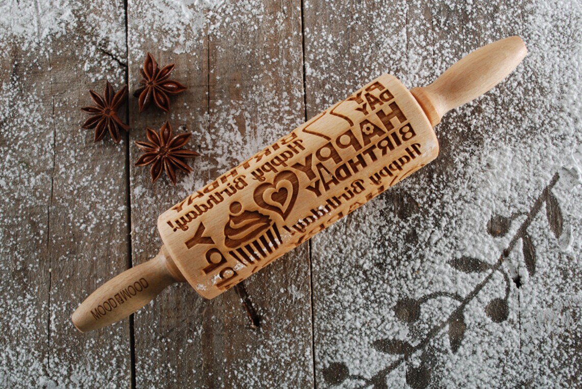 HAPPY BIRTHDAY MINI Embossing Rolling Pin for Cookies - Etsy