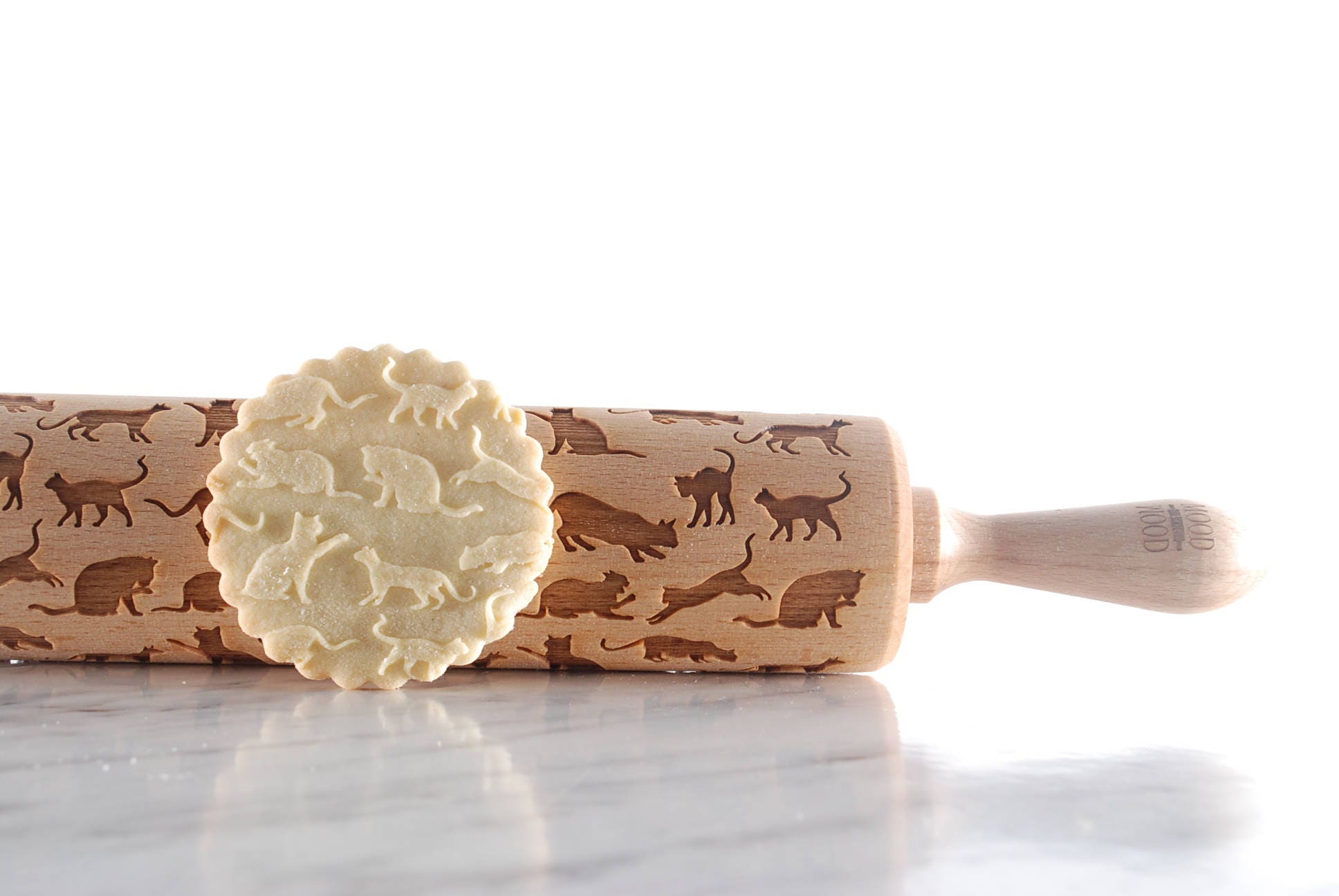 JUST CATS engraved rolling pin for cookies perfect gift | Etsy