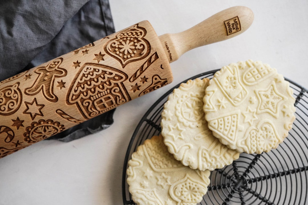 GINGERBREAD - Engraved Rolling Pin for Cookies - Perfect Gift Idea ...