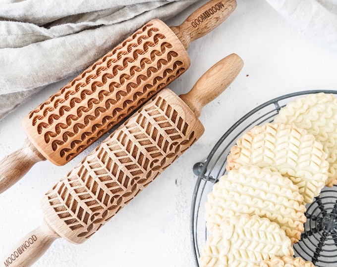 Embossed rolling pins personalized solid wooden by MoodForWood