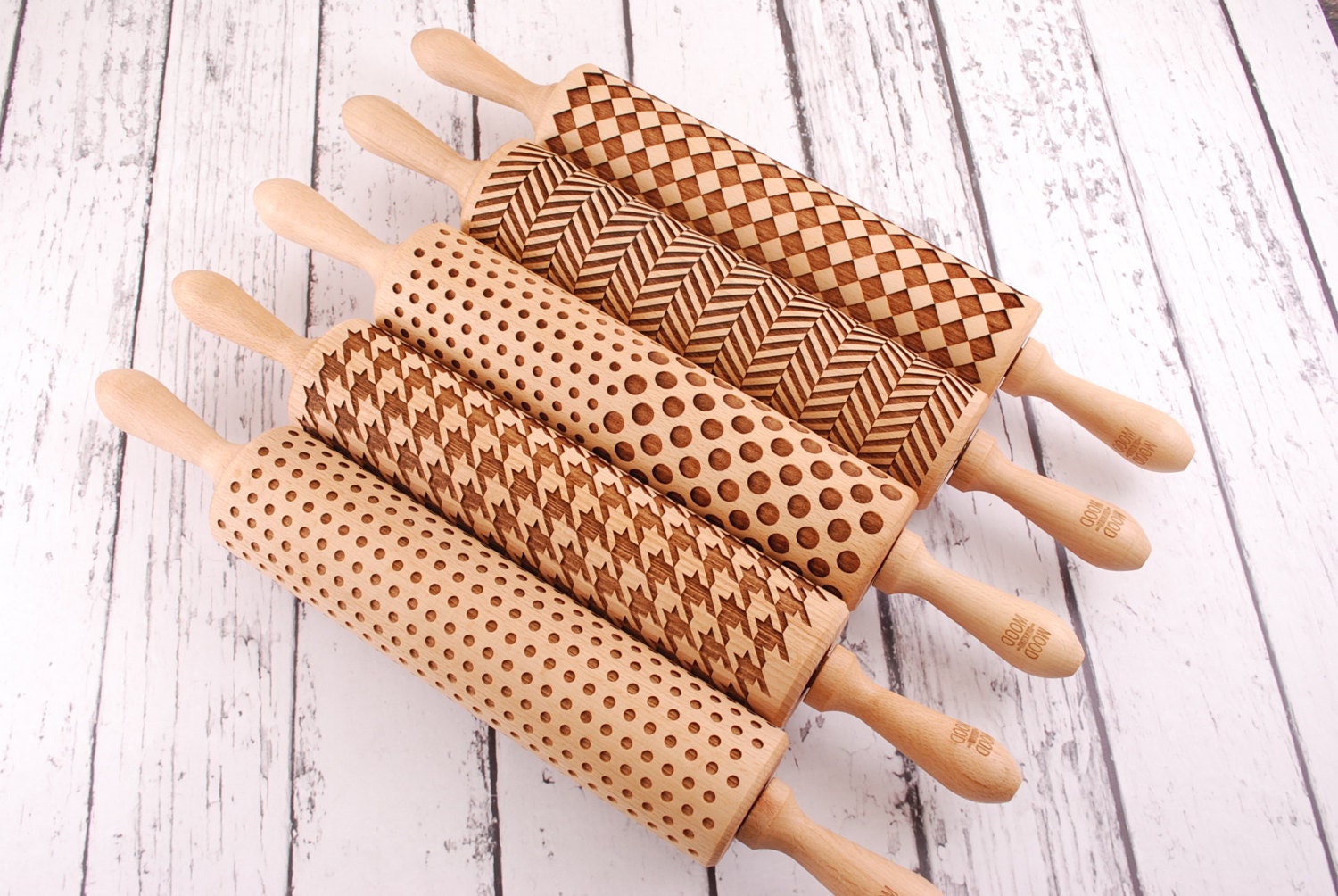 BIG DEAL Set of 5 Embossing Rolling Pins for Cookies - Etsy