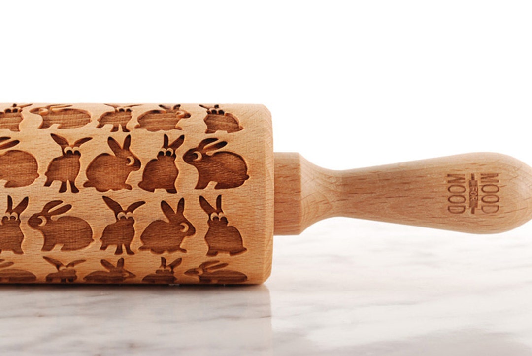FUNNY RABBIT - Embossing Rolling Pin for Cookies, Embossed Biscuits ...