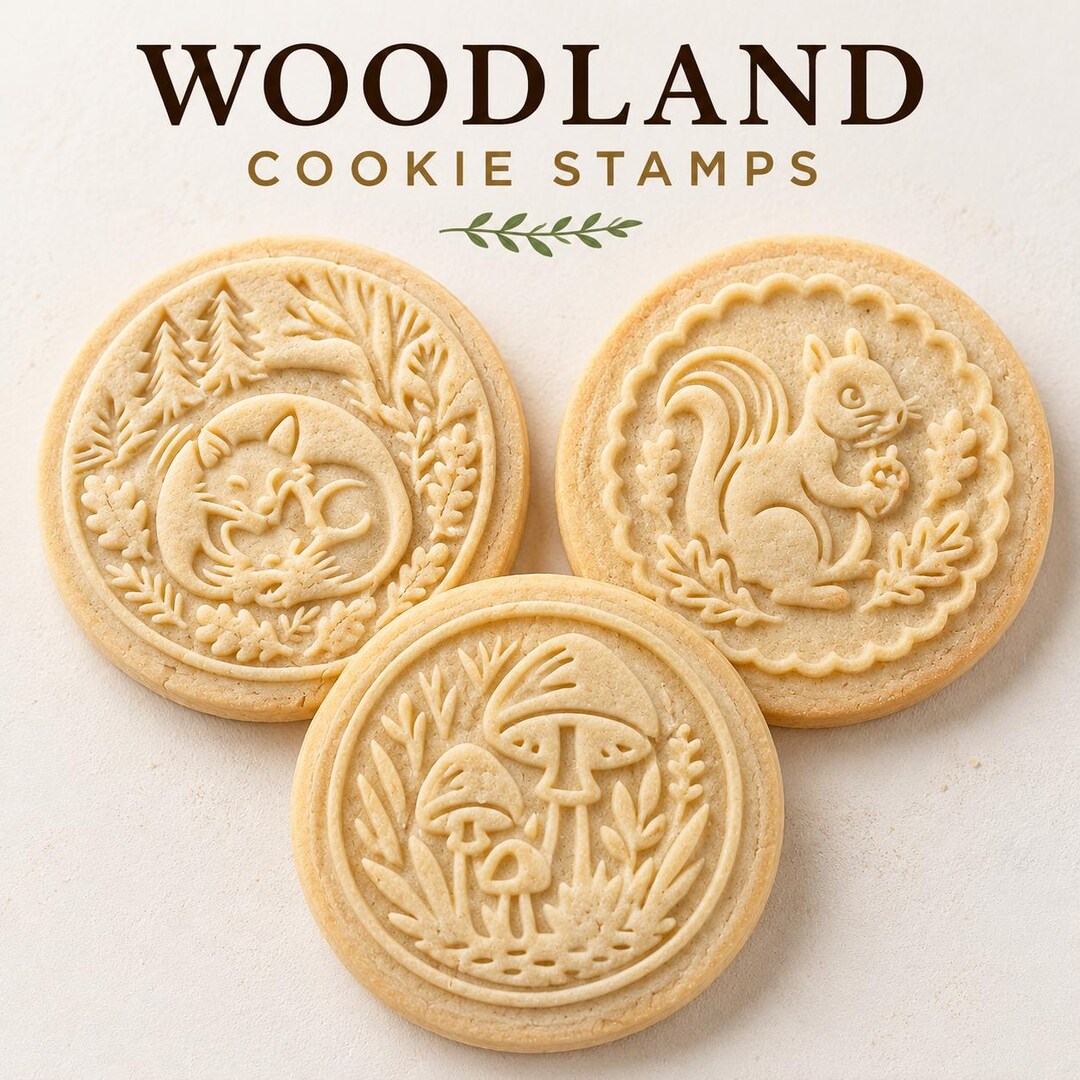 Nature & Animals Cookie Stamp Set | Embossed Cookie Stamps With Fox ...