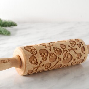 SKULLS & BONES MINI Embossed Engraved Rolling Pin for - Etsy