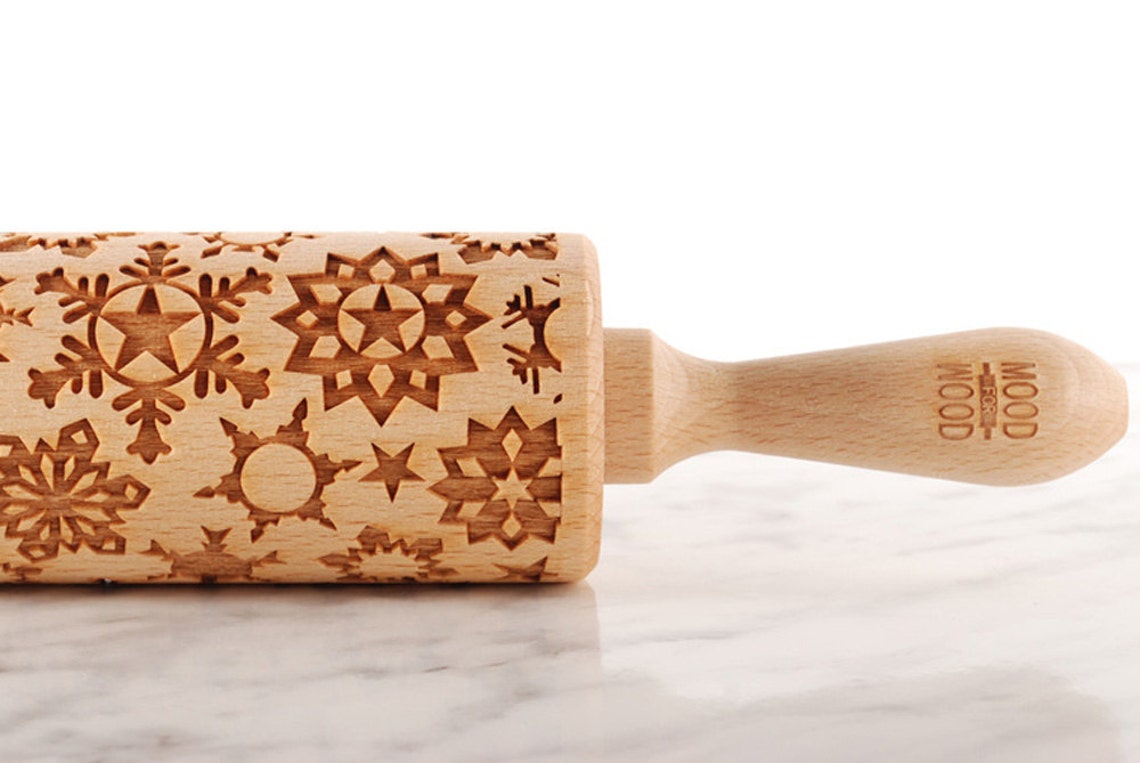 SNOWFLAKES Embossed Engraved Rolling Pin for Cookies - Etsy
