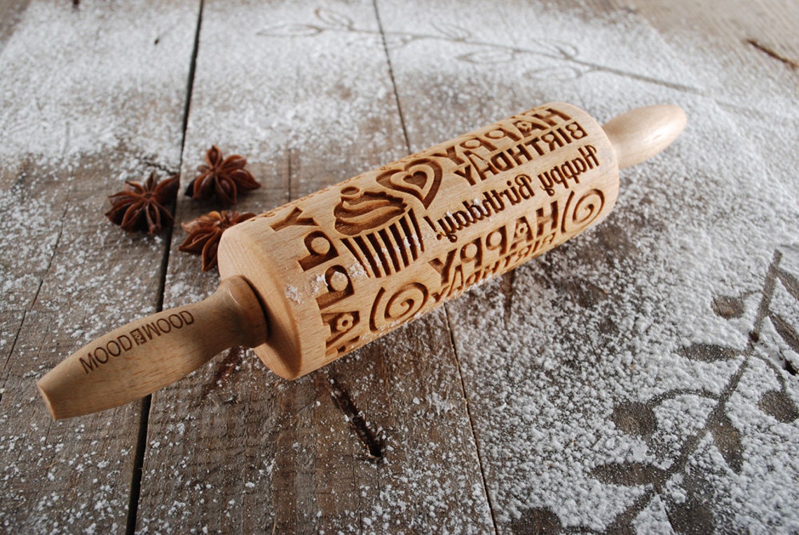 HAPPY BIRTHDAY MINI Embossing Rolling Pin for Cookies - Etsy