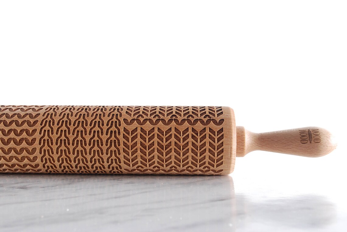 KNITT Embossed Engraved Rolling Pin for Cookies Perfect - Etsy