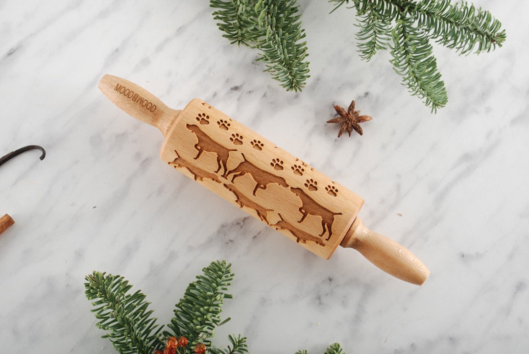 German Shorthair Pointer Embossing Rolling Pin: Dog Breed Cookie ...