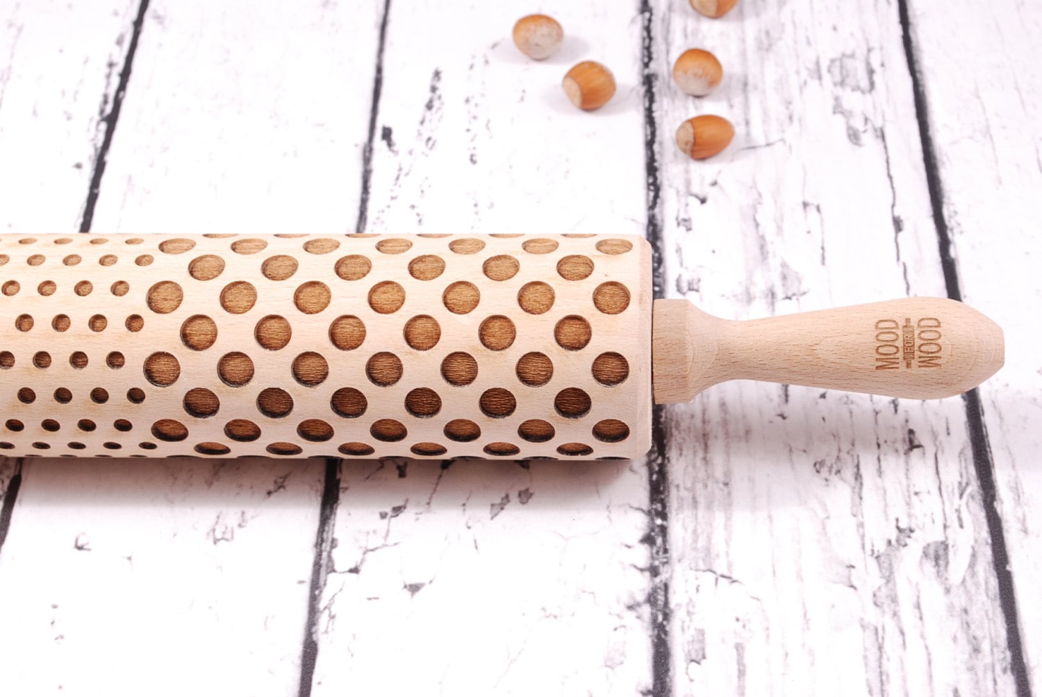 DOUBLE POLKA DOTS Embossing Rolling Pin for Cookies | Etsy
