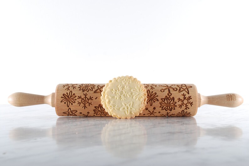 HAND DRAWN SNOWFLAKES Embossing Rolling Pin for Cookies - Etsy