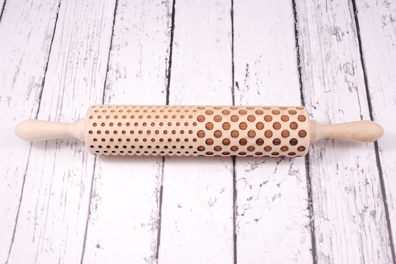 DOUBLE POLKA DOTS Embossing Rolling Pin for Cookies | Etsy