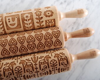 HAUTE COUTURE Set of 3 Embossed Engraved Rolling Pins for | Etsy