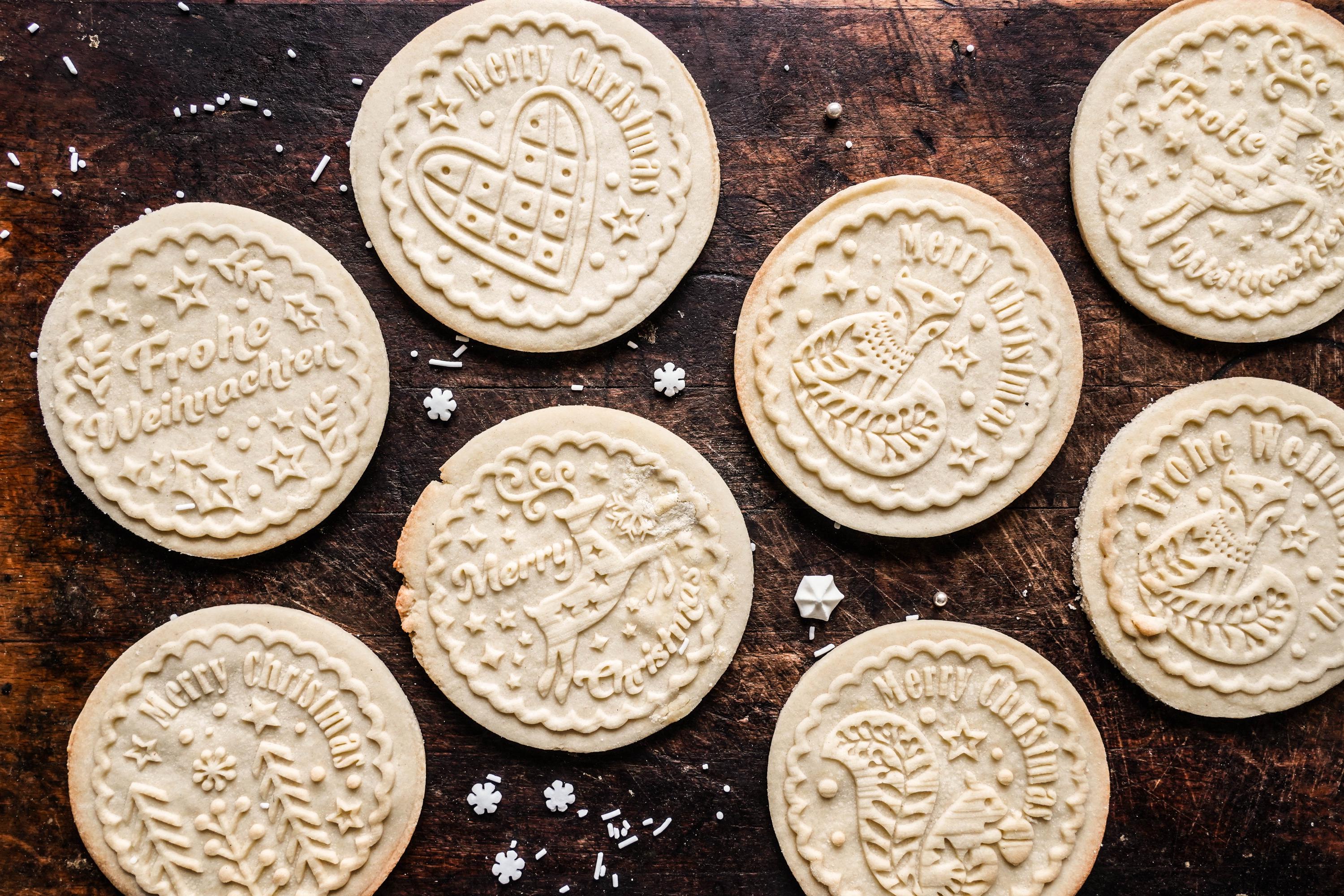 Merry Christmas Cookie Stamp: Design 4" Wooden Biscuit Mold, Custom ...