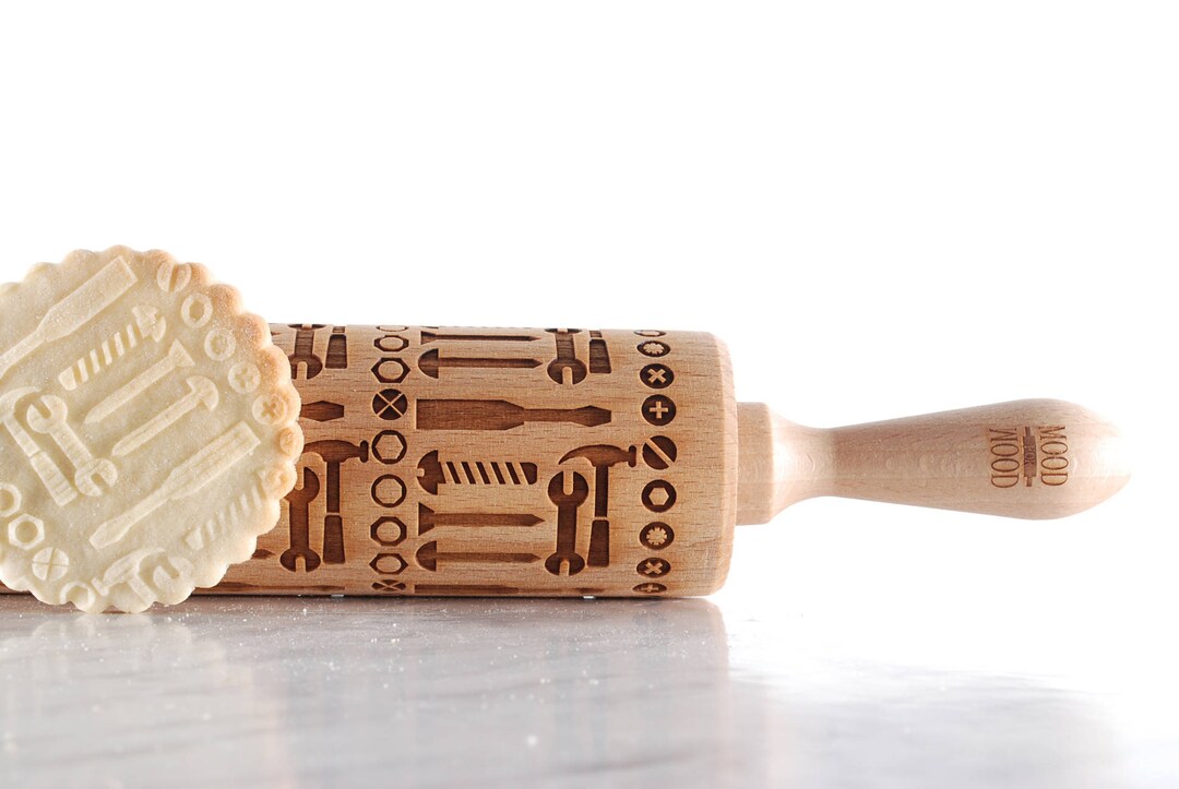 TOOLS - Embossing Rolling Pin, Laser Engraved, Solid Wood, Perfect ...