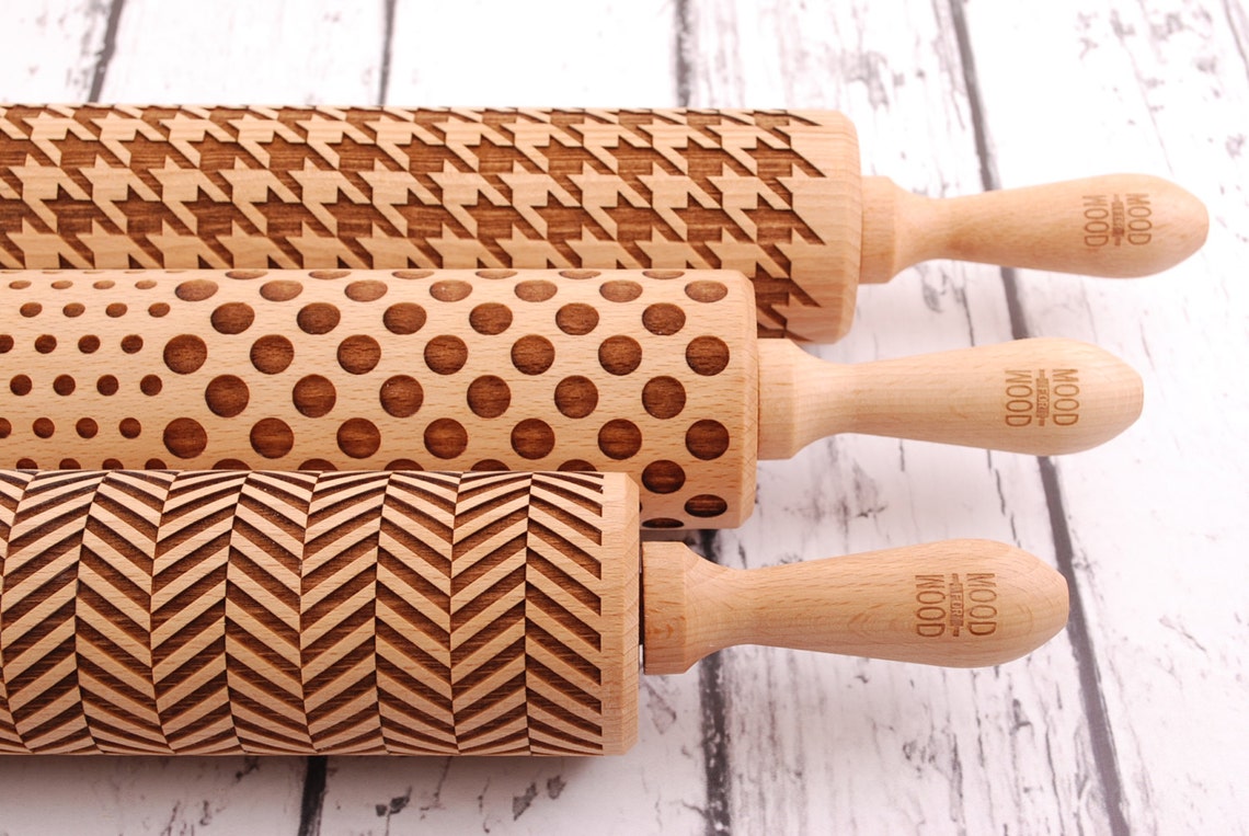HAUTE COUTURE - Set of 3 Embossed, Engraved Rolling Pins for Cookies - Etsy