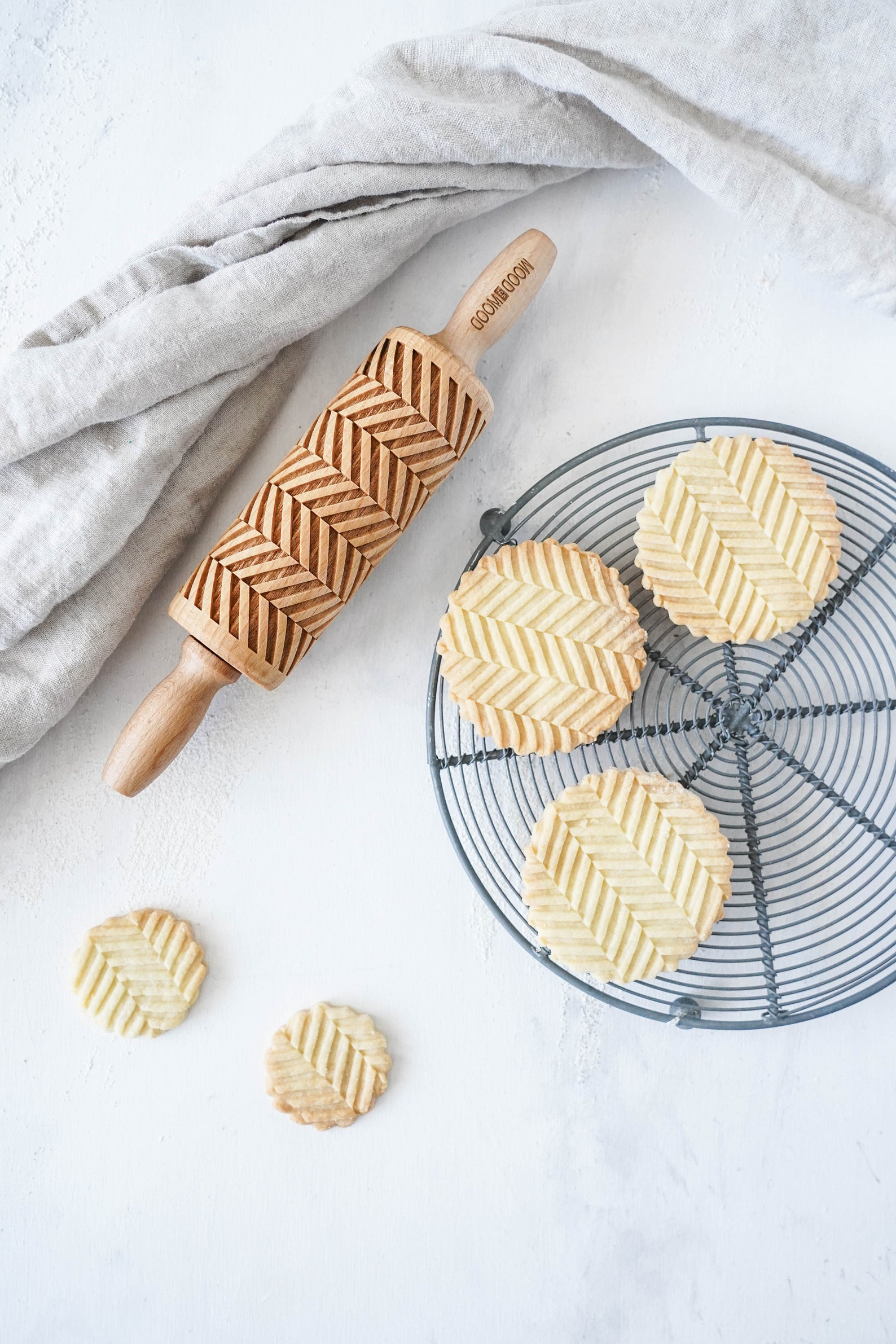 TWEED MINI Embossing Rolling Pin Laser Engraved Solid - Etsy