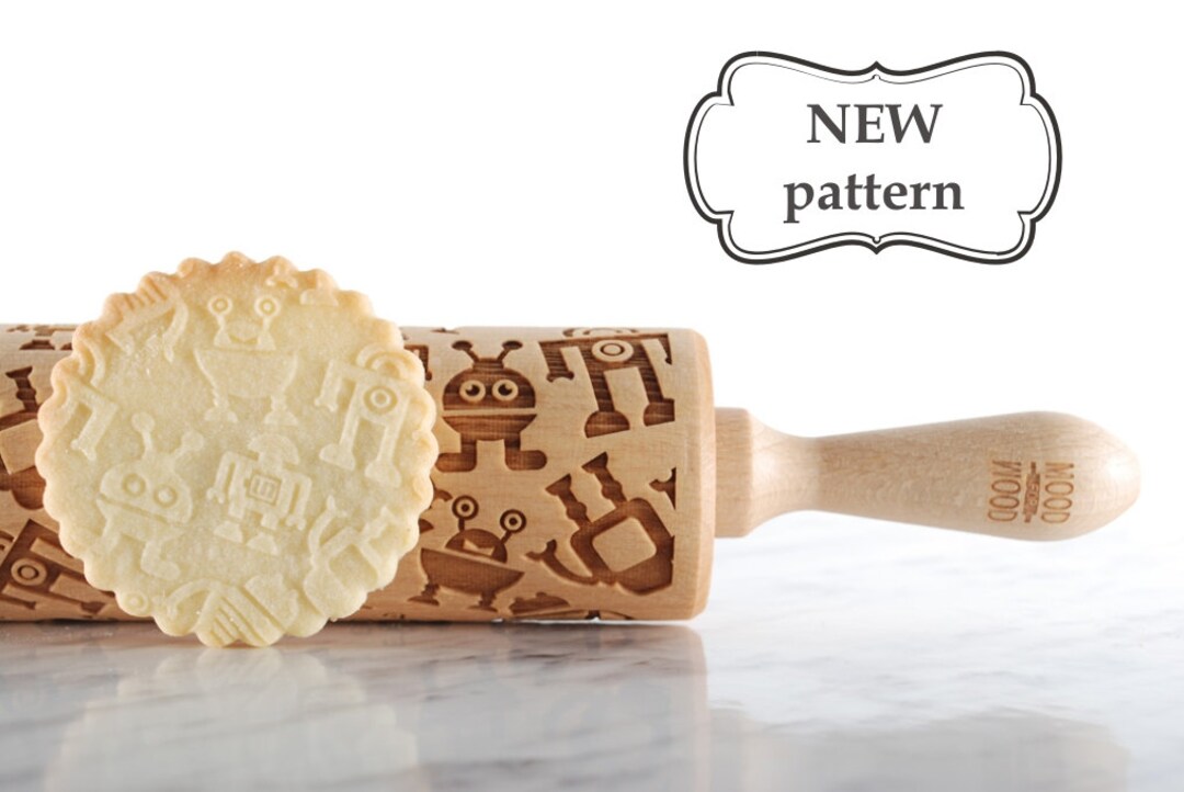ROBOTS rodillo en relieve para galletas grabado con láser - Etsy España
