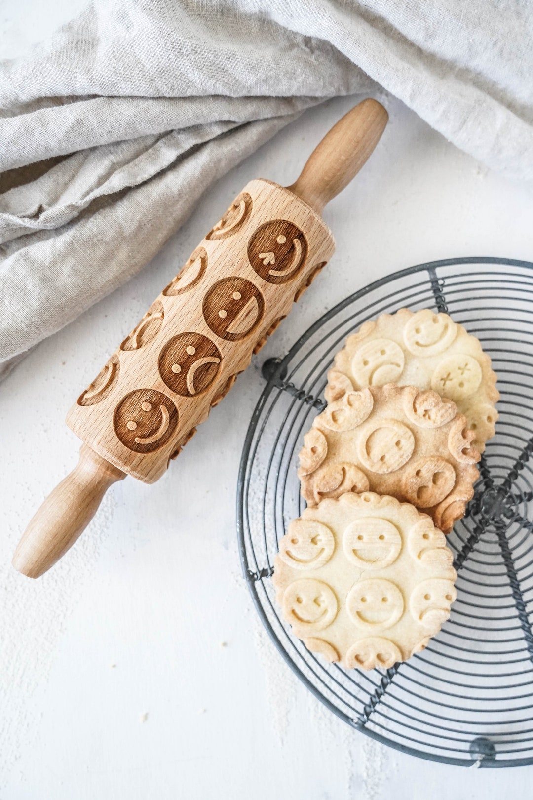 Emoji Embossing Rolling Pin: Laser Engraved Cookie Stamp - Etsy