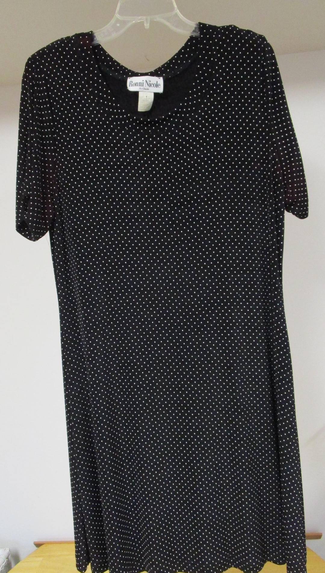 Vintage Ronni Nicole by Ouida Black & White Dot Dress - Etsy