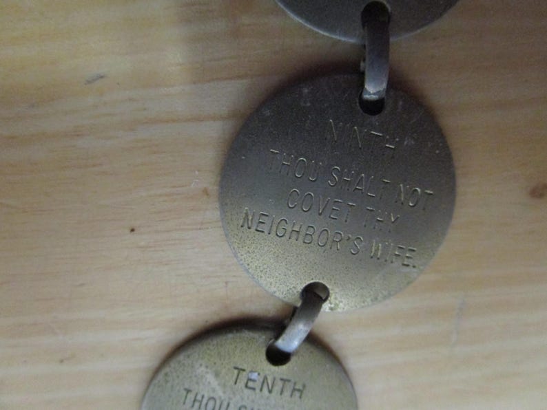 Ten Commandments Metal Chain Bible Bookmark - Etsy