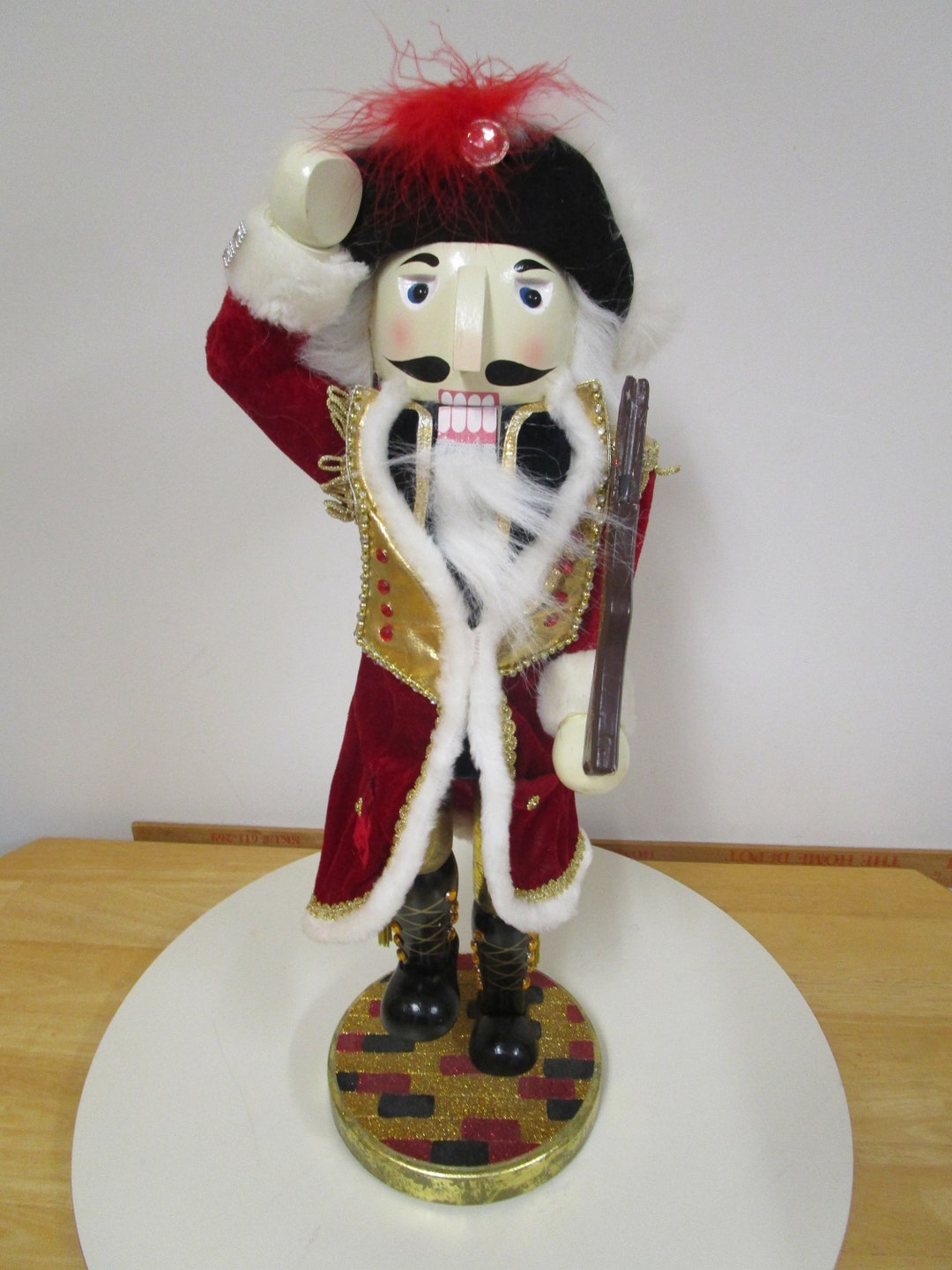 Christmas Decor Seasonal Nutcracker Figurine Wooden Saluting Marching ...