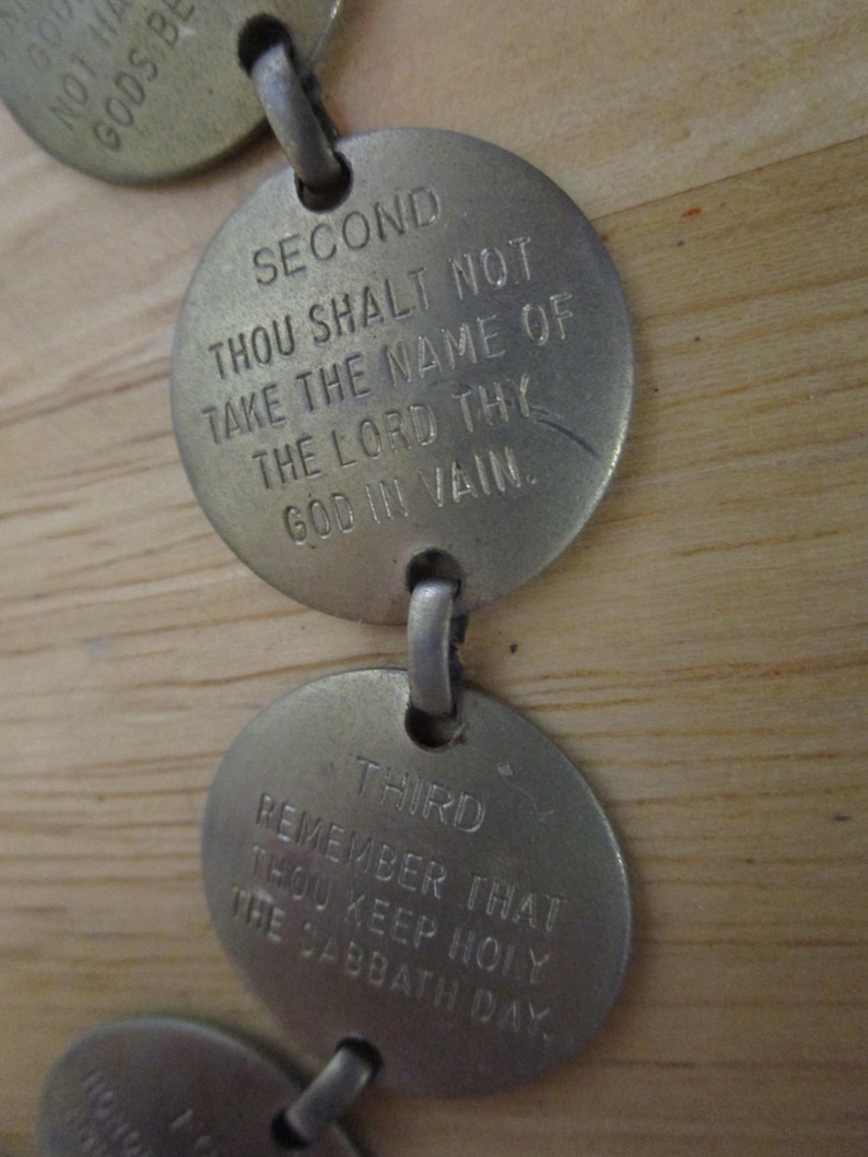 Ten Commandments Metal Chain Bible Bookmark - Etsy