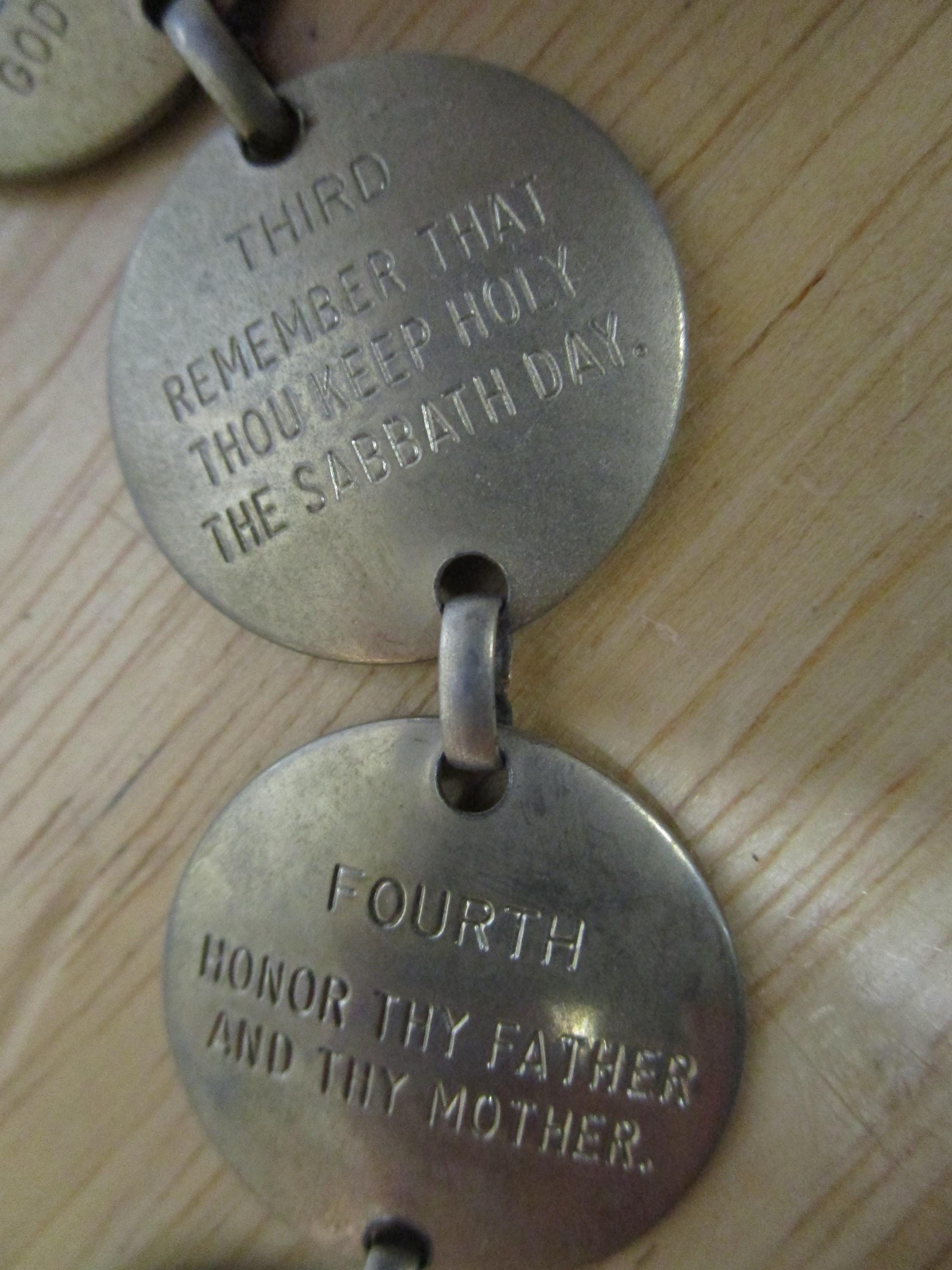 Ten Commandments Metal Chain Bible Bookmark - Etsy