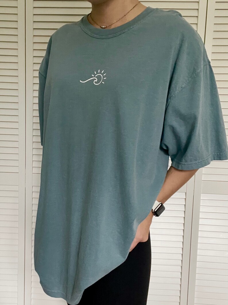 Ice Blue Sun & Wave Tee Comfort Colors T-shirt - Etsy