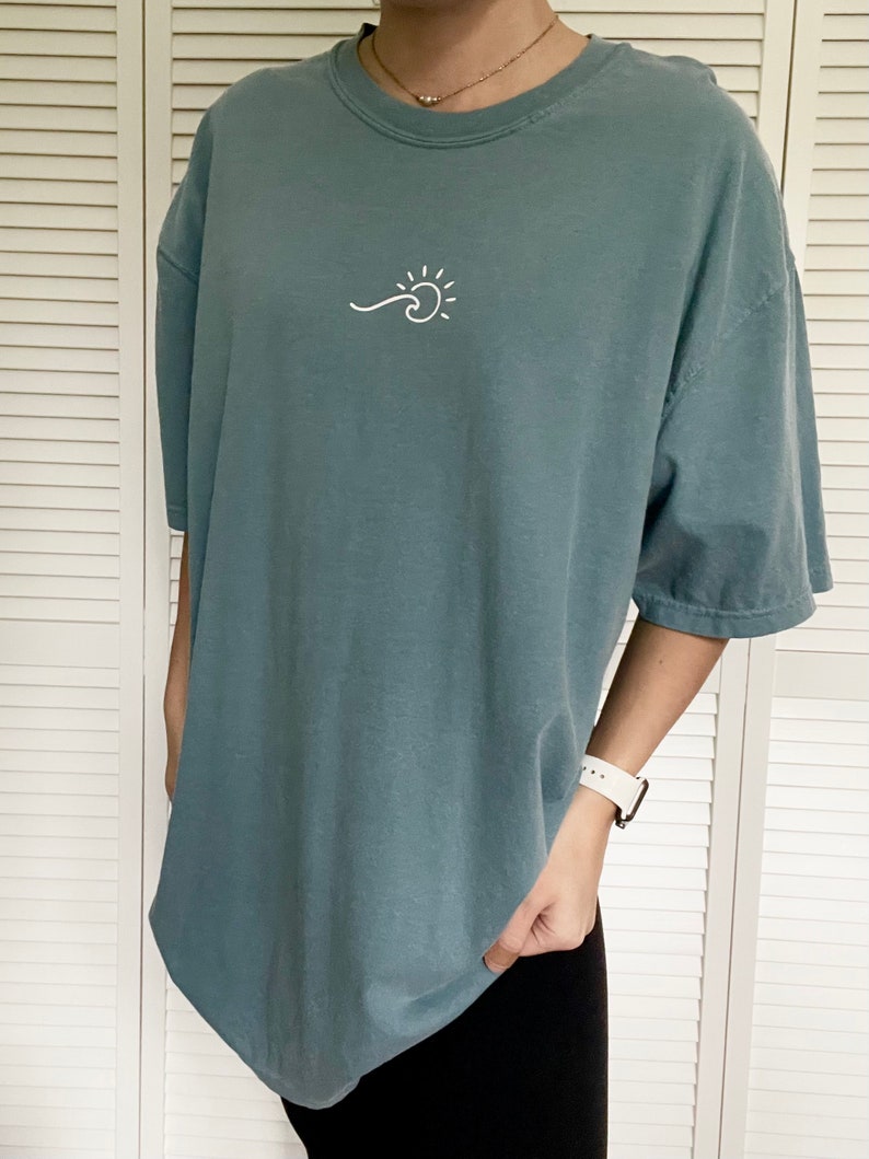 Ice Blue Sun & Wave Tee Comfort Colors T-shirt - Etsy