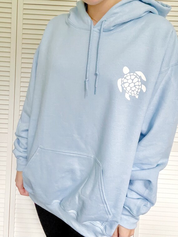 Light Blue Sea Turtle Hoodie - Etsy