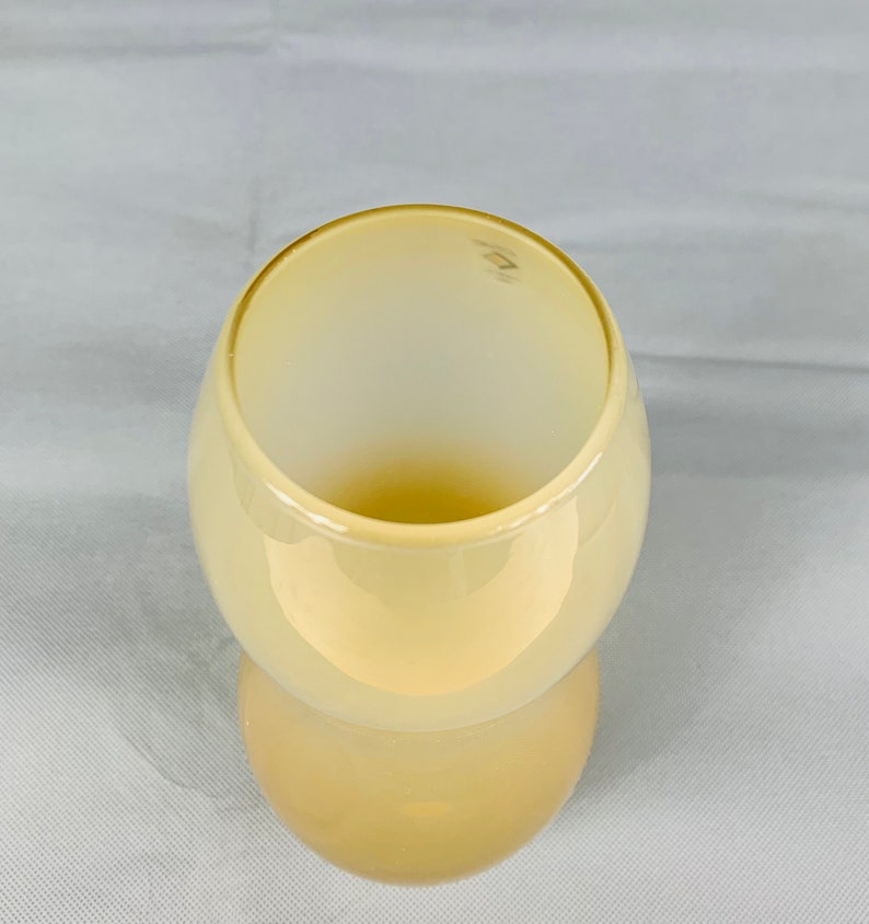 Vintage Italian CIVE Soft Satin Yellow Frosted Glass Vase Flower Vase ...