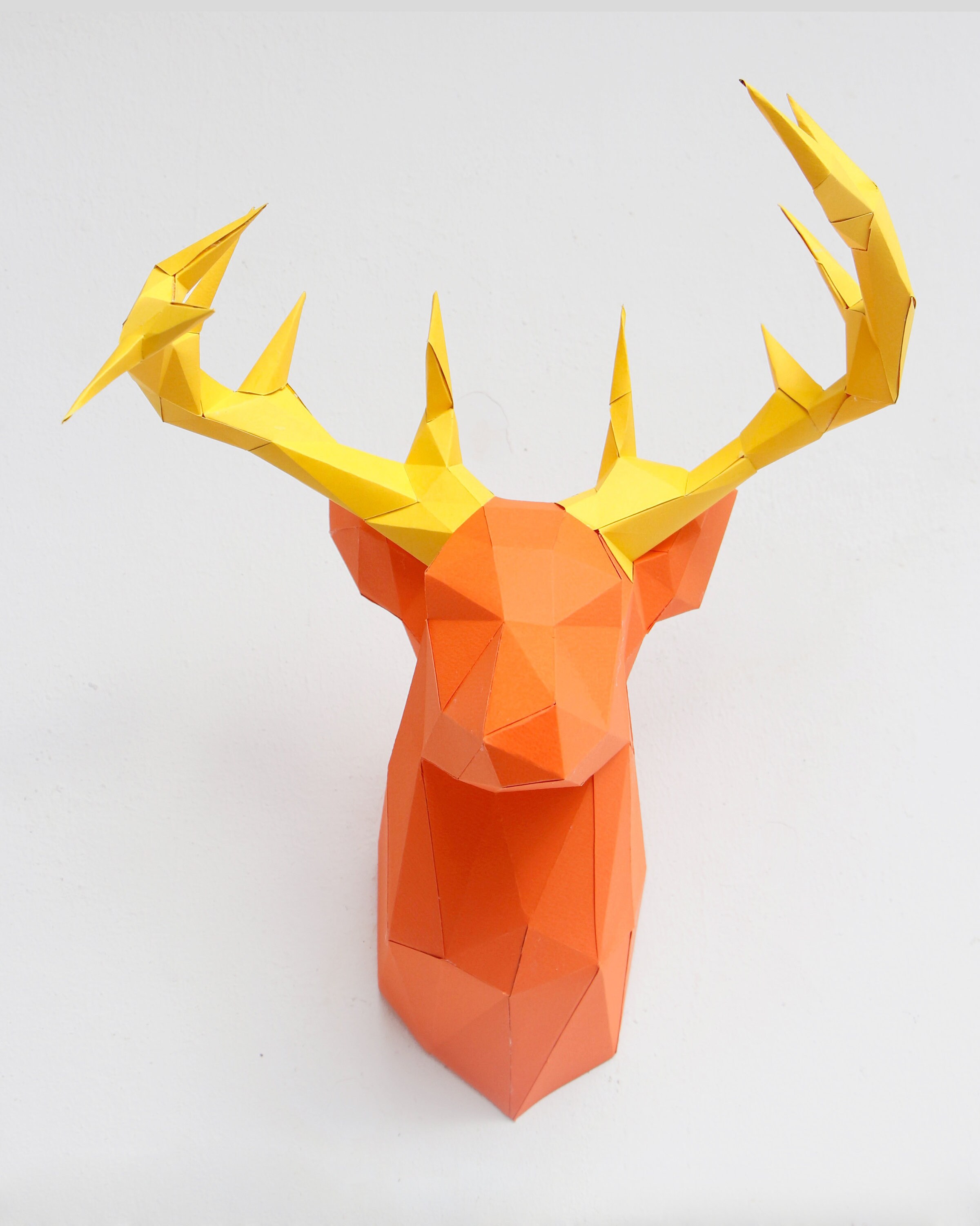 DIY Papercraft Deer Head Wall Mount Sculpture Template L Wall - Etsy