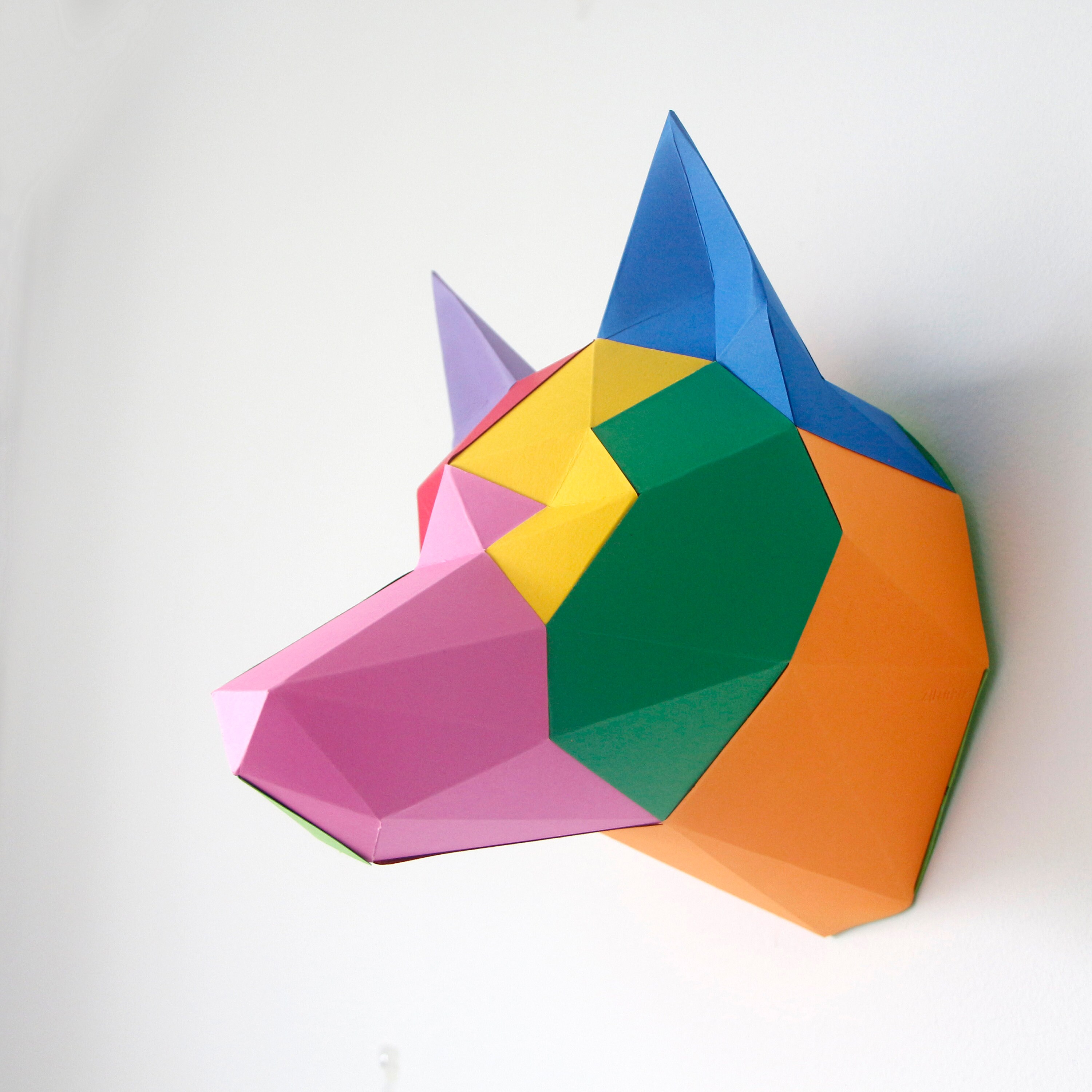 Wolf DIY / 3D Papercraft Template / Wolf Sculpture Template / - Etsy