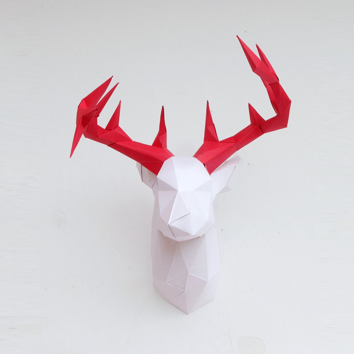 DIY Papercraft Deer Head Wall Mount Sculpture Template L Wall - Etsy