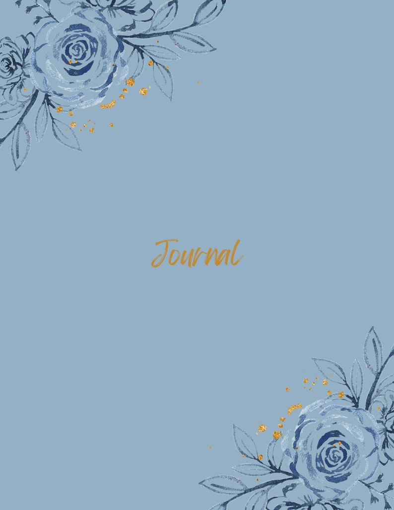 PRINTABLE Blue Flower Journal - Etsy