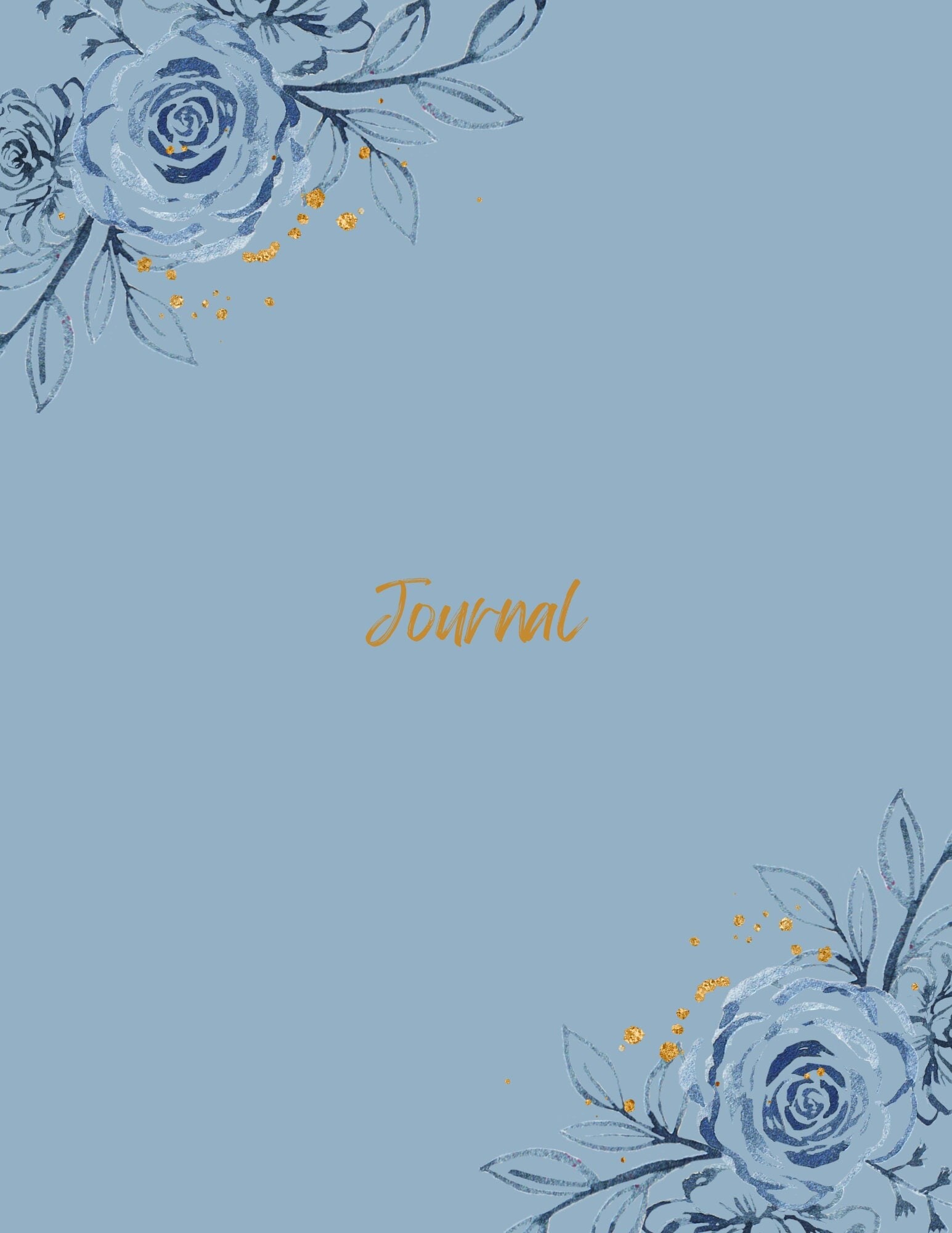 PRINTABLE Blue Flower Journal - Etsy